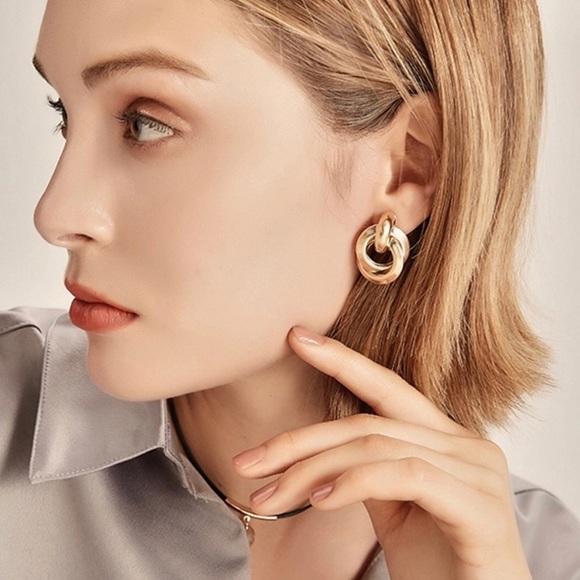 Jewelry | Vintage Style Gold Knot Stud Drop Round Earrings | Poshmark